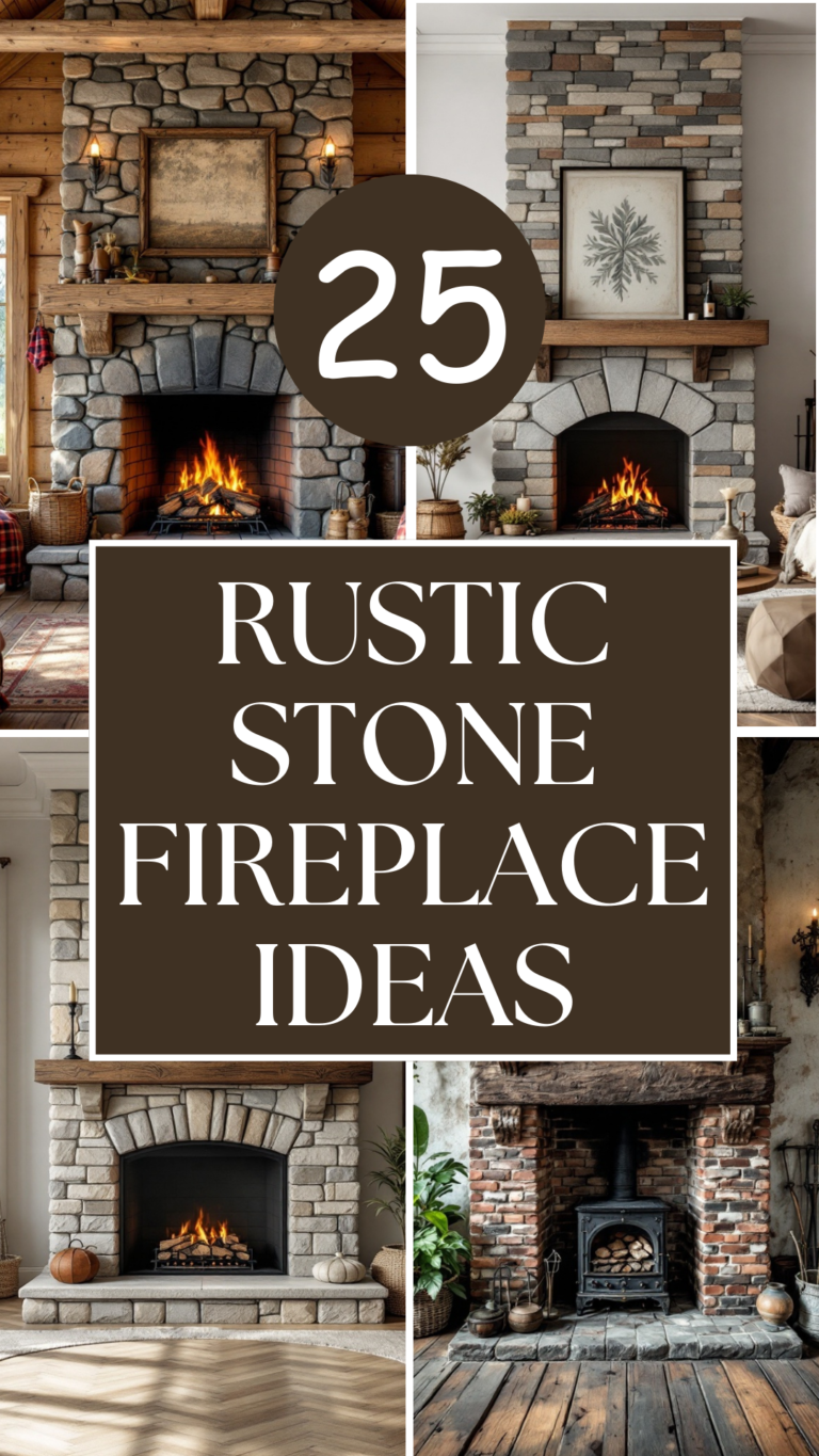 25+ Stunning Rustic Stone Fireplace Ideas to Warm Your Home - My Comfy ...